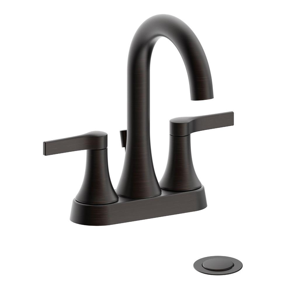 KOHLER Capilano 4 in. Centerset 2-Handle Bathroom Faucet in Oil-Rubbed Bronze-K-R30581-4D-2BZ ...