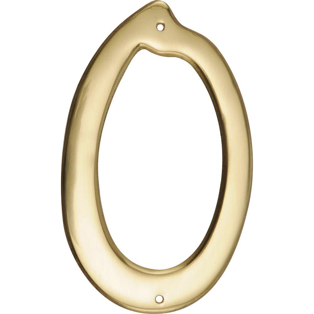 Hillman 4 in. Solid Brass Number 0-847042 - The Home Depot