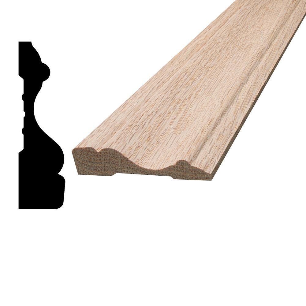 Alexandria Moulding 5/8 in. x 2-1/2 in. x 96 in. Oak Casing Moulding ...