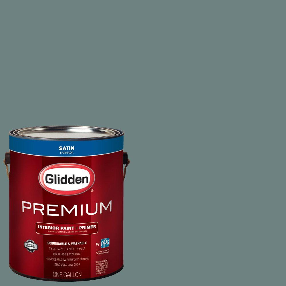 Glidden Premium 1 gal. #HDGCN21 Blue Forest Satin Interior Paint with ...