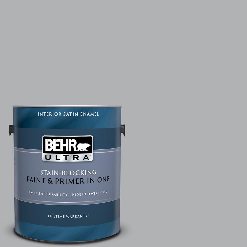 BEHR ULTRA 1 gal. #PPU26-08 Silverstone Satin Enamel Interior Paint and ...