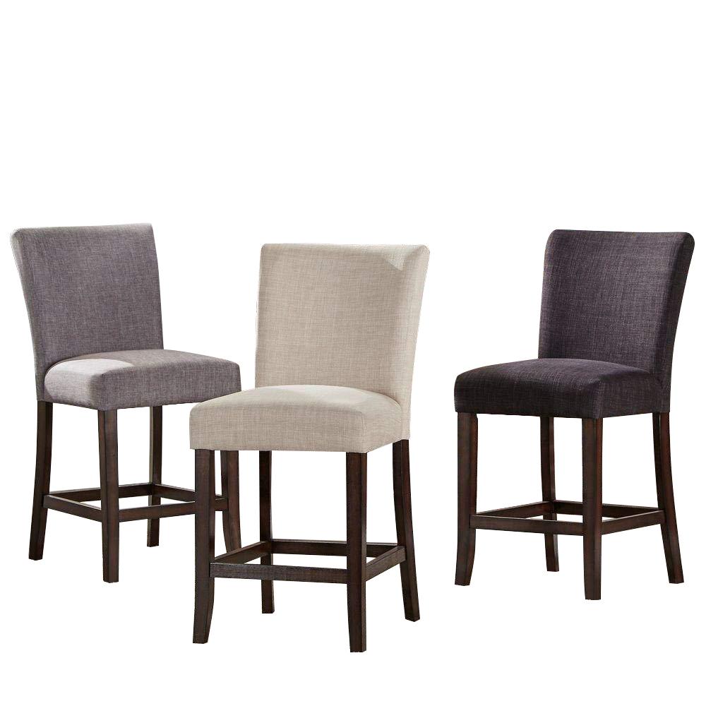 HomeSullivan 24 in. Whitmire Smoke Cushioned Bar Stool (Set of 2 ...