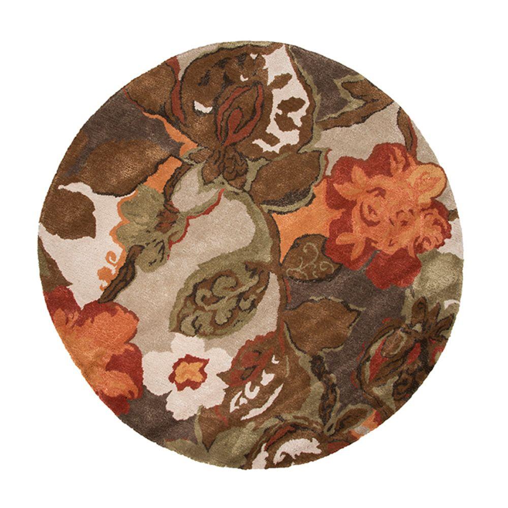 Home Decorators Collection Hand-Tufted White Ice 6 ft. x 6 ft. Floral ...