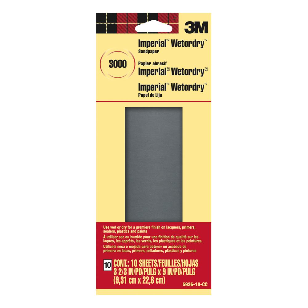 3M 3 2 3 In X 9 In 3000 Grit Super Ultra Fine Grade Sandpaper 10