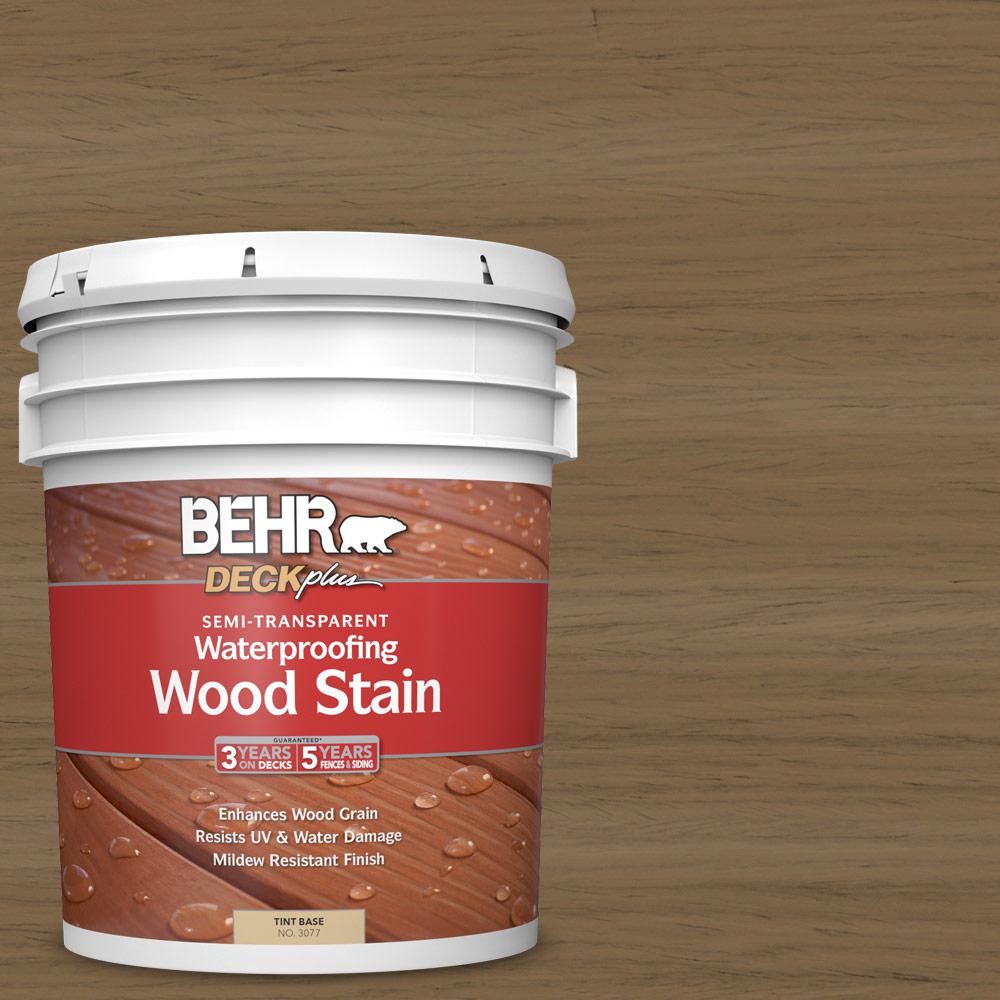BEHR DECKplus 5 gal. #ST-147 Castle Gray Semi-Transparent Waterproofing ...