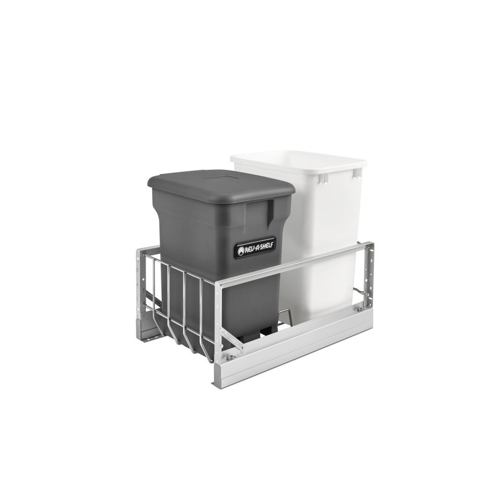 Rev-A-Shelf Aluminum 35 Qt. Waste Container Pull-Out with Orion Gray ...