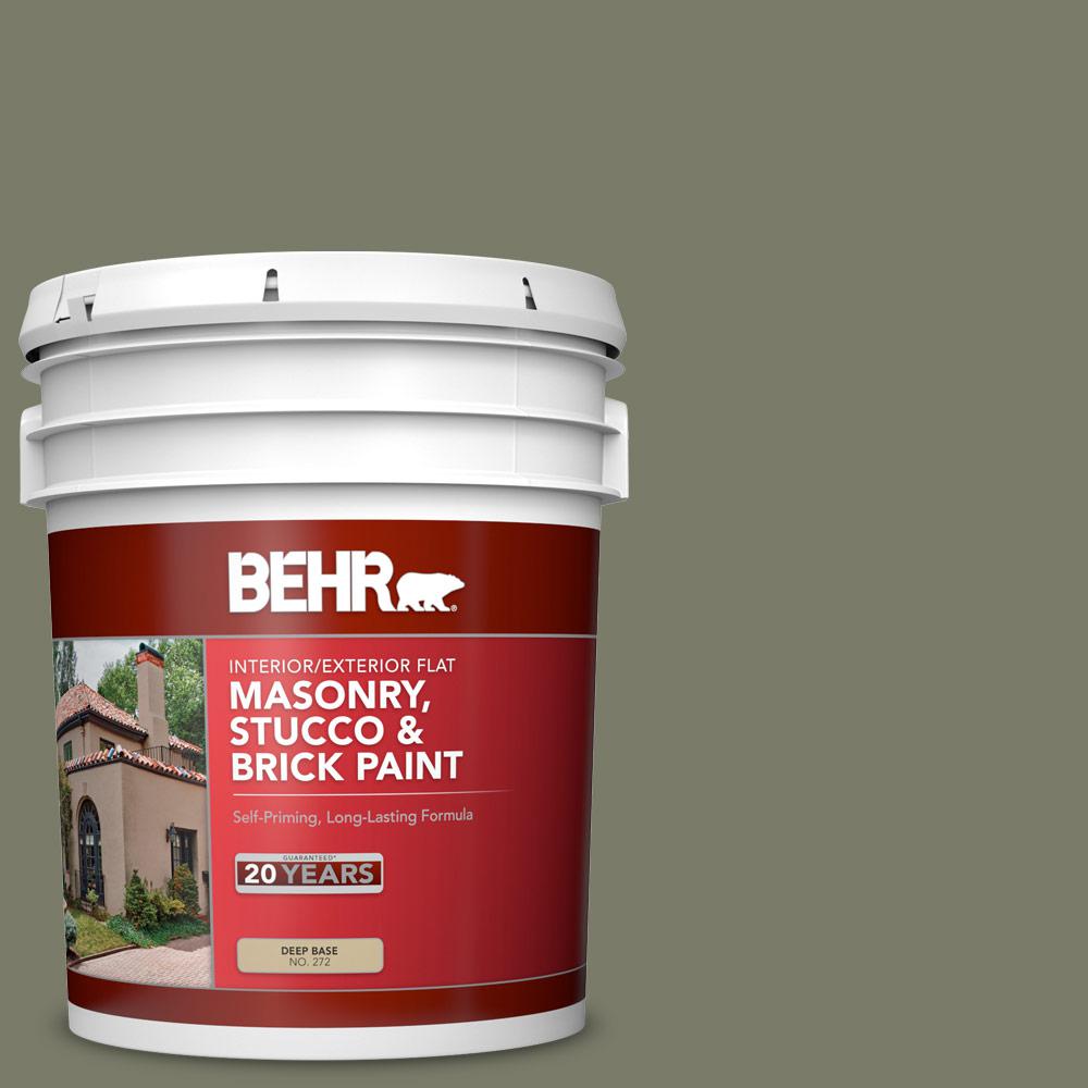 BEHR 5 gal. #SC-138 Sagebrush Green Flat Interior/Exterior Masonry ...