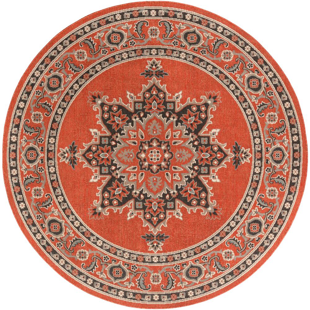 Artistic Weavers Felix Burnt Orange 7 ft. 3 in. x 7 ft. 3 in. Round ...