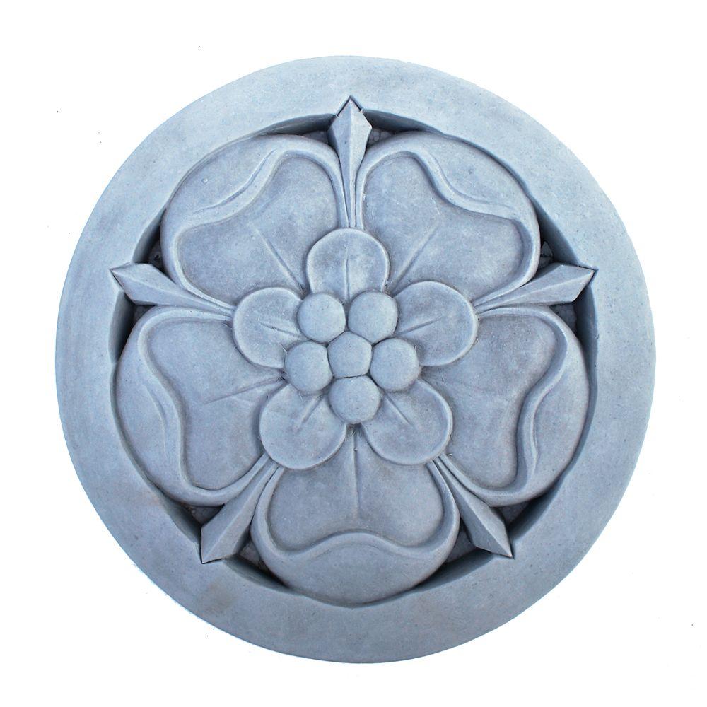 Cast Stone Tudor Rose Stepstone Antique Gray-GNSSTR-AG - The Home Depot