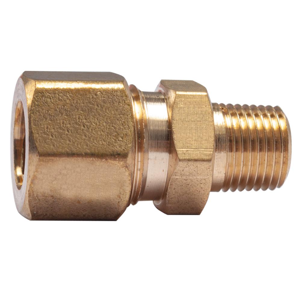 LTWFITTING 3/8 in. O.D. Comp x 1/8 in. MIP Brass Compression Adapter ...
