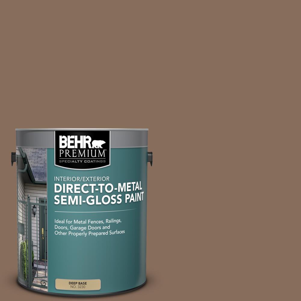 BEHR PREMIUM 1 gal. #AE-30 Brown Cabin Semi-Gloss Direct to Metal ...