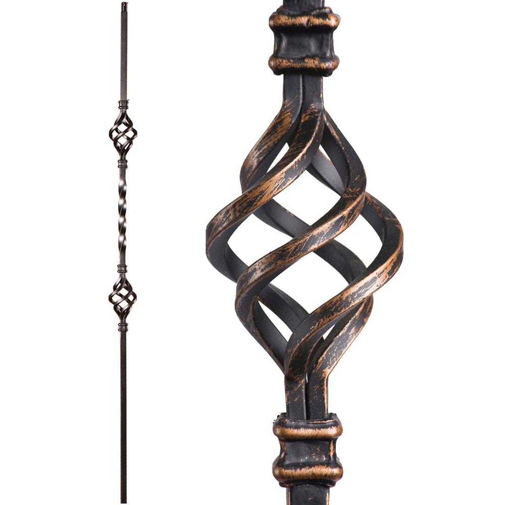HOUSE OF FORGINGS Twist and Basket 44 in. x 0.5 in. Oil Rubbed Bronze ...