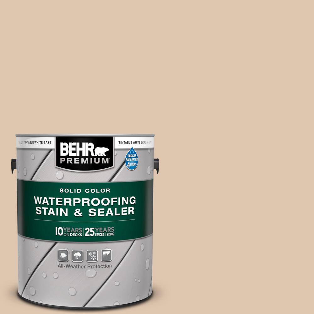 BEHR Premium 1 gal. #N260-2 Almond Latte Solid Color Waterproofing ...