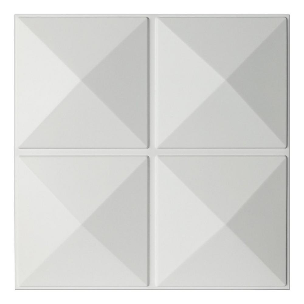 Art3d 19.7 in. x 19.7 in. x 1 in. White PVC 3D Wall Panels Decorative ...