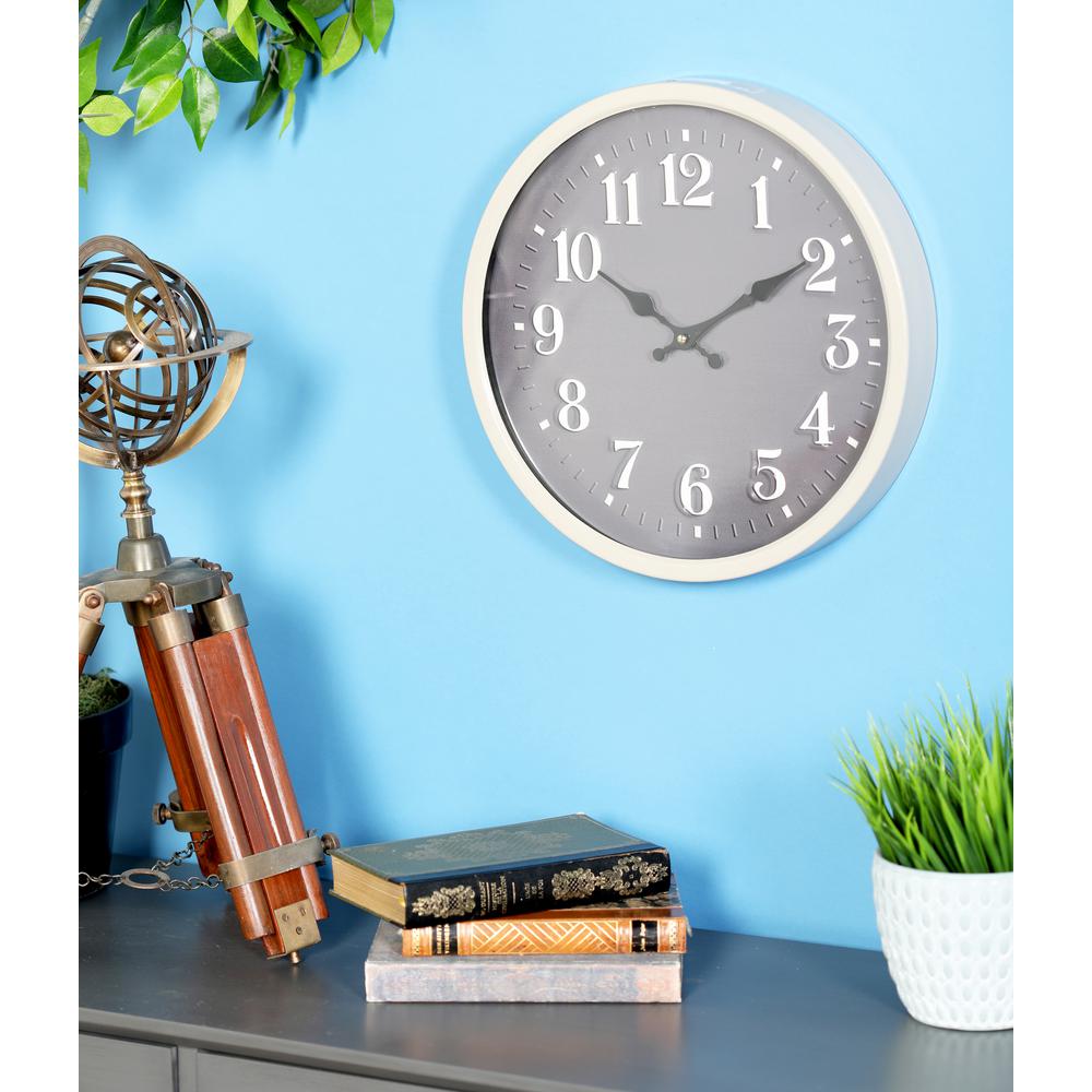 Litton Lane Multi-Colored Lattice-Designed Contemporary Wall Clock ...