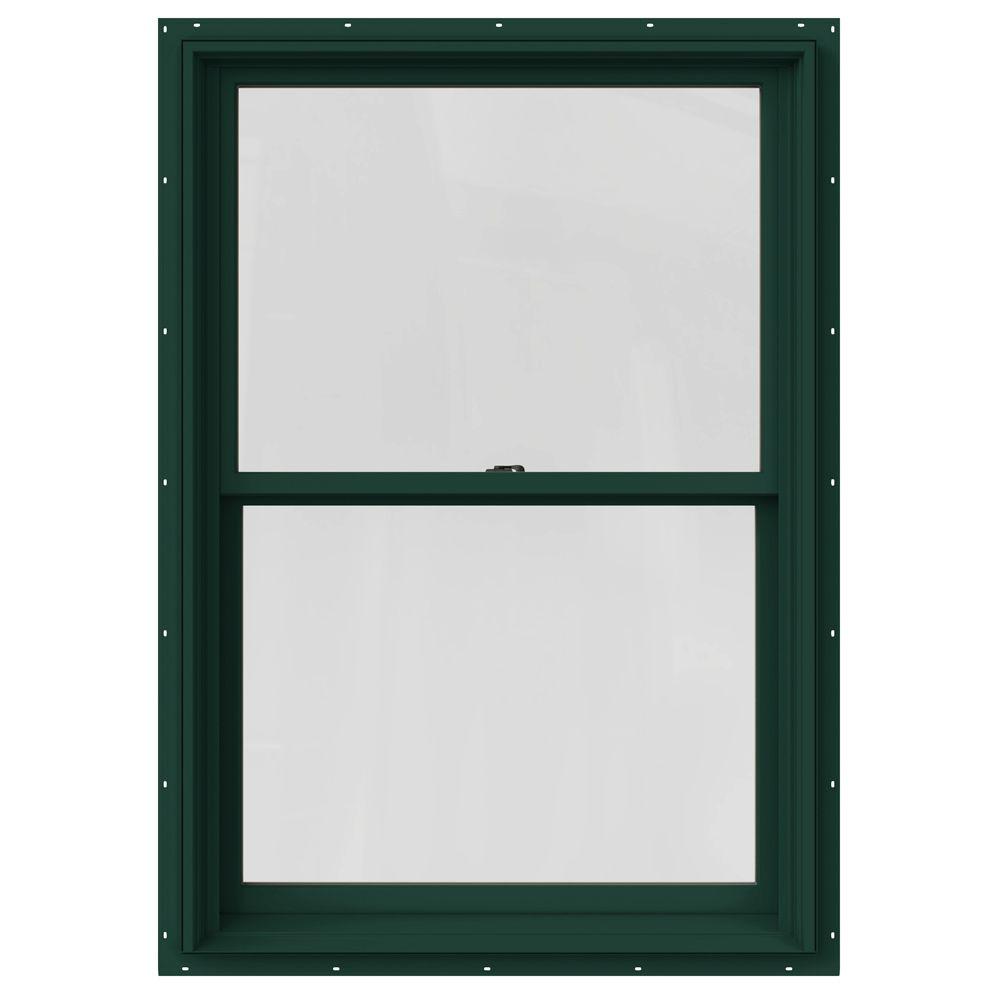 JELD-WEN 29.375 in. x 48 in. W-2500 Series Green Painted Clad Wood ...