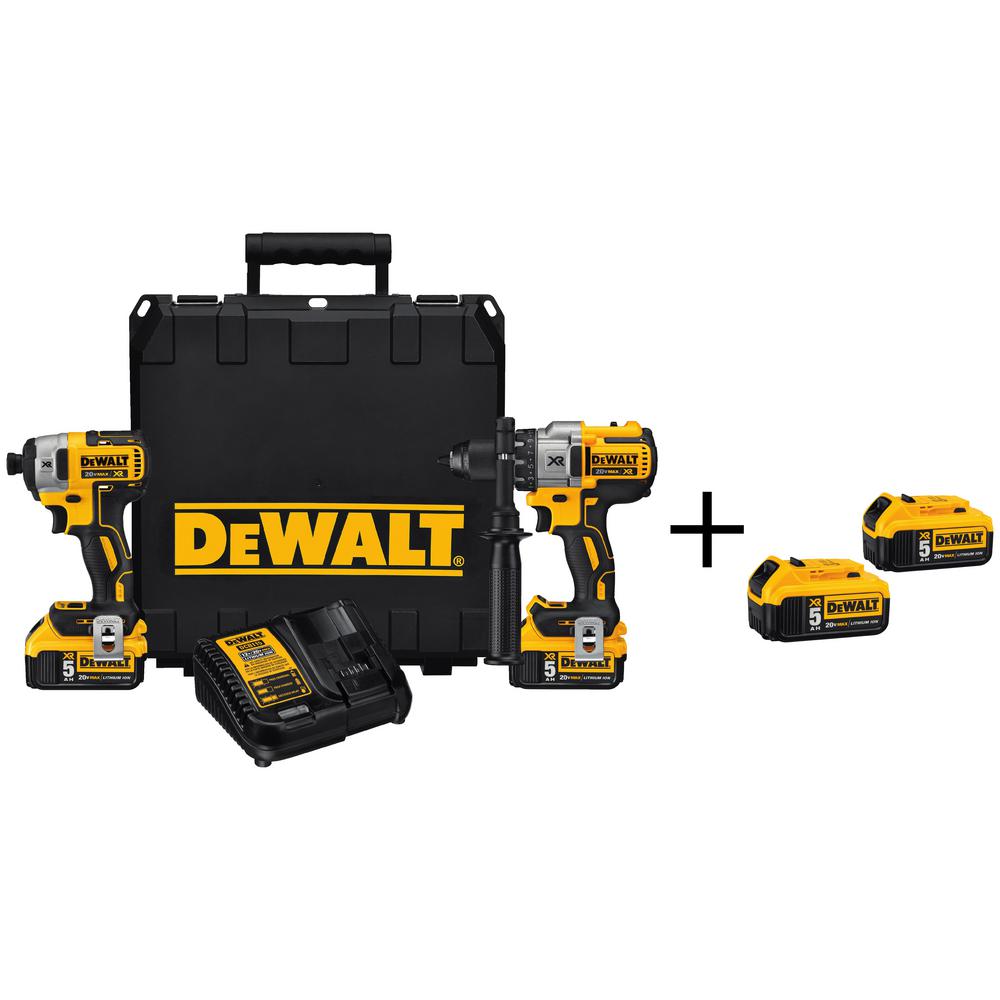 Dewalt 20 Volt Max Lithium Ion Cordless Brushless Combo Kit 2 Tool