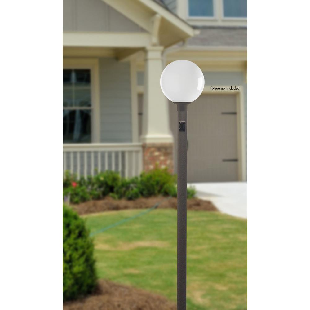 SOLUS 7 ft. Bronze Outdoor Direct Burial Lamp Post with Convenience ...