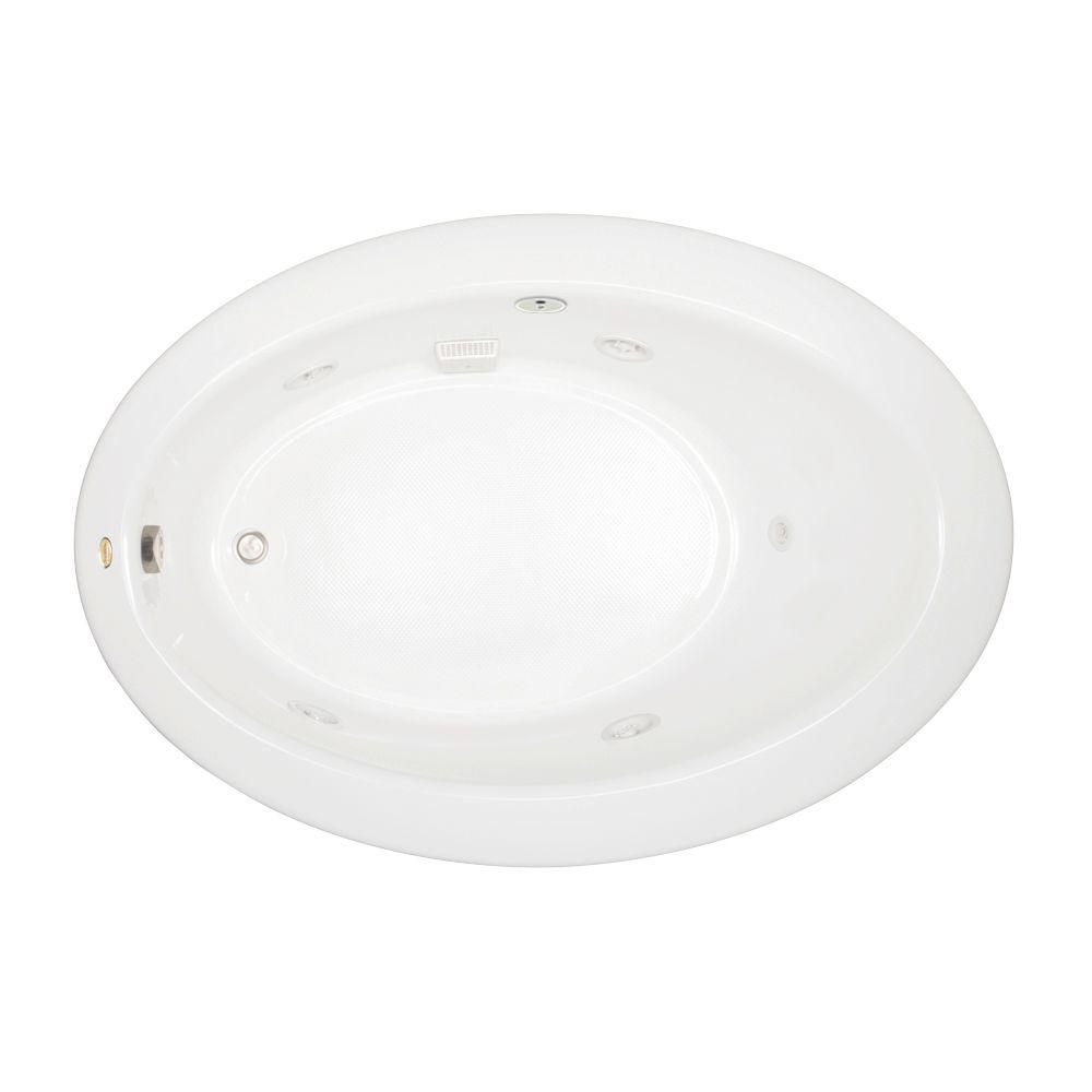 JACUZZI Riva 62 in. x 43 in. Acrylic Right-Hand Drain Oval Drop-In ...