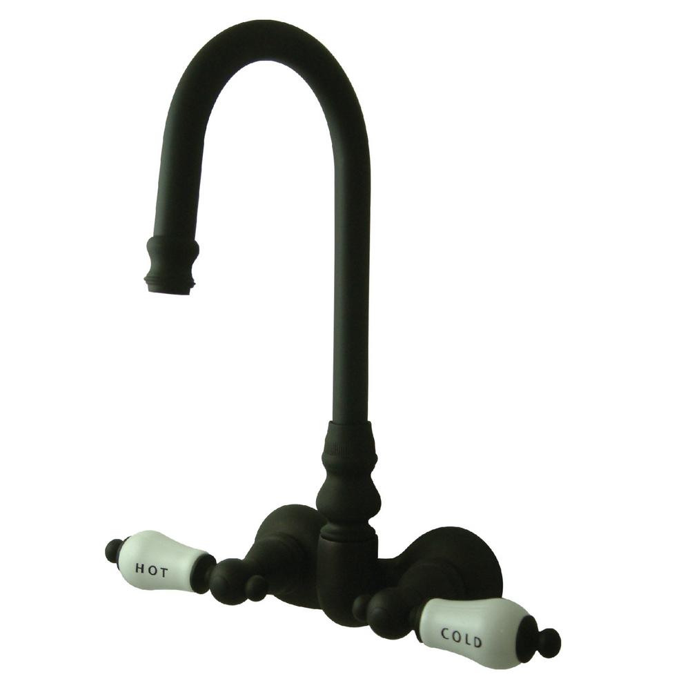 Kingston Brass Vintage 3 3 8 In 2 Handle Wall Mount Claw Foot Tub