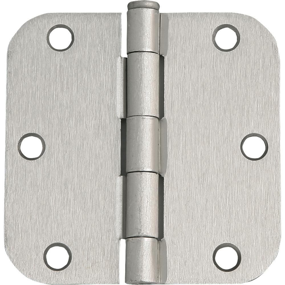 Design House 3-1/2 in. x 5/8 in. Radius Satin Nickel Door Hinge Value ...