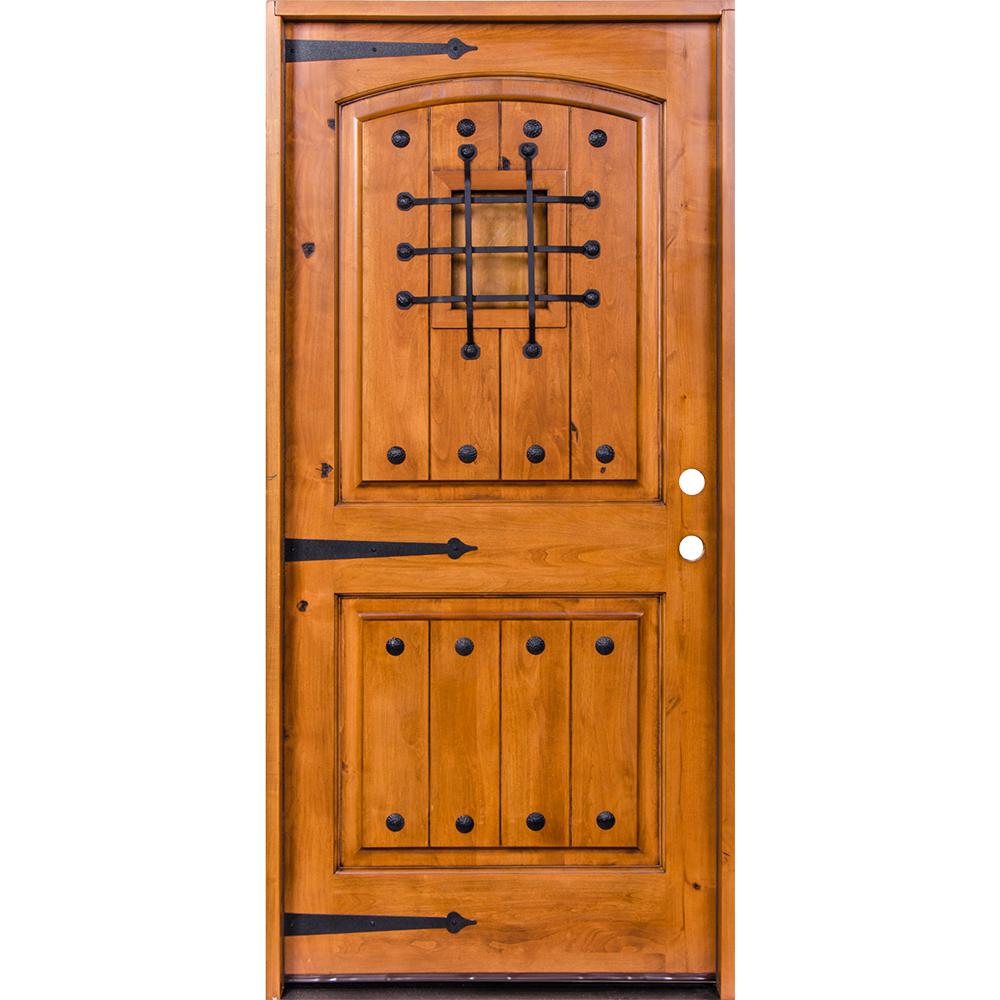 Krosswood Doors 48 in. x 96 in. Mediterranean Knotty Alder Arch Top ...