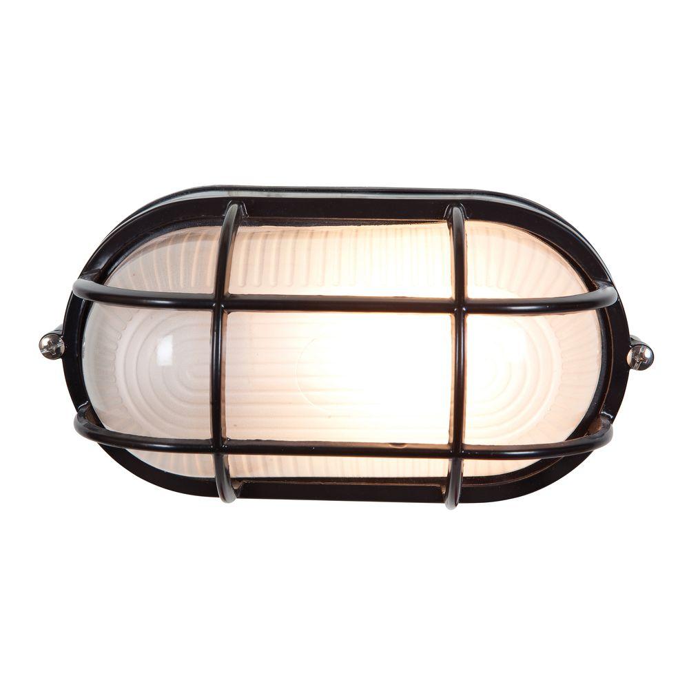 Access Lighting Nauticus 1-Light Black Outdoor Bulkhead Light with ...
