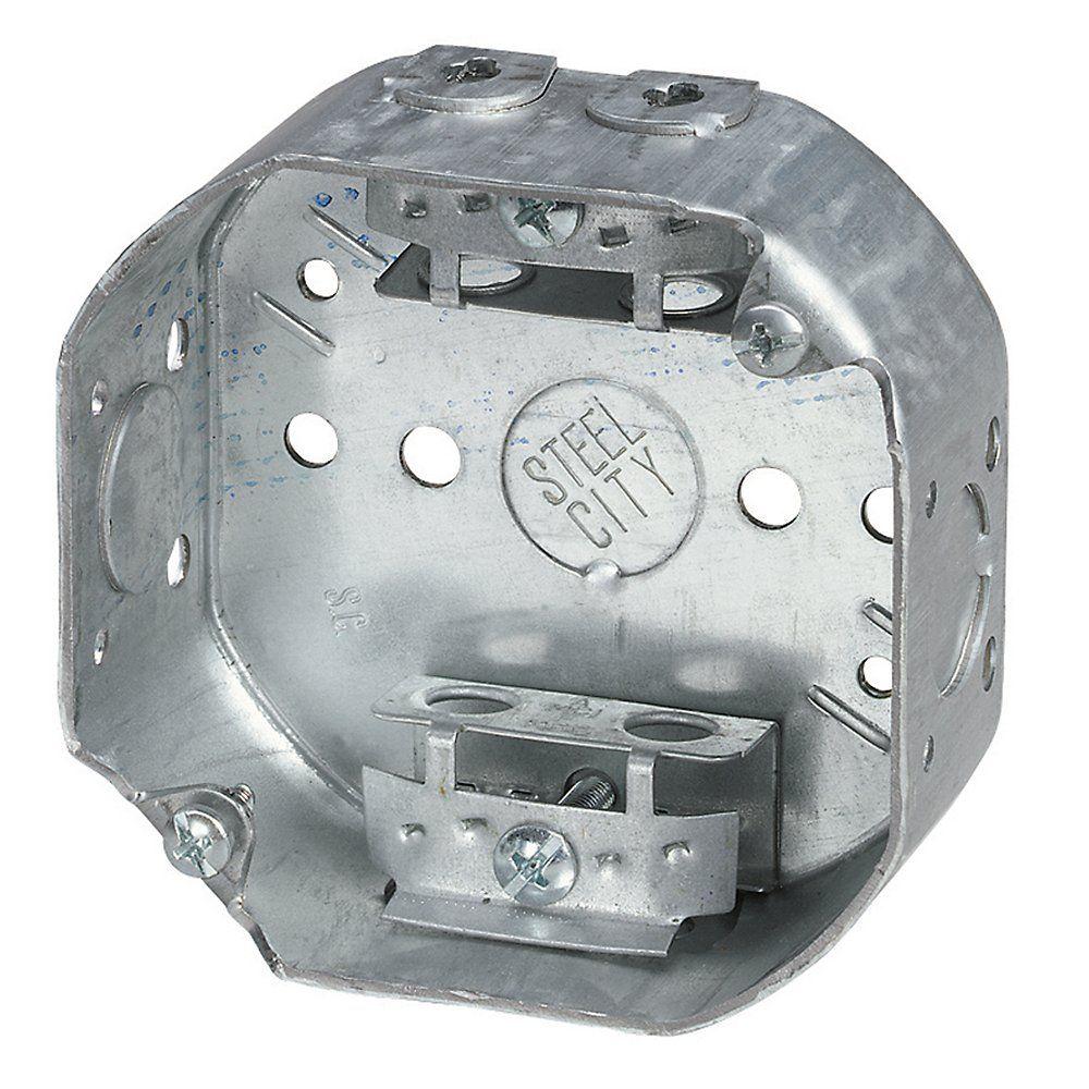 Steel City 1-Gang 4 in. 15.8 cu. in. Old Work Metal Octagon Electrical ...