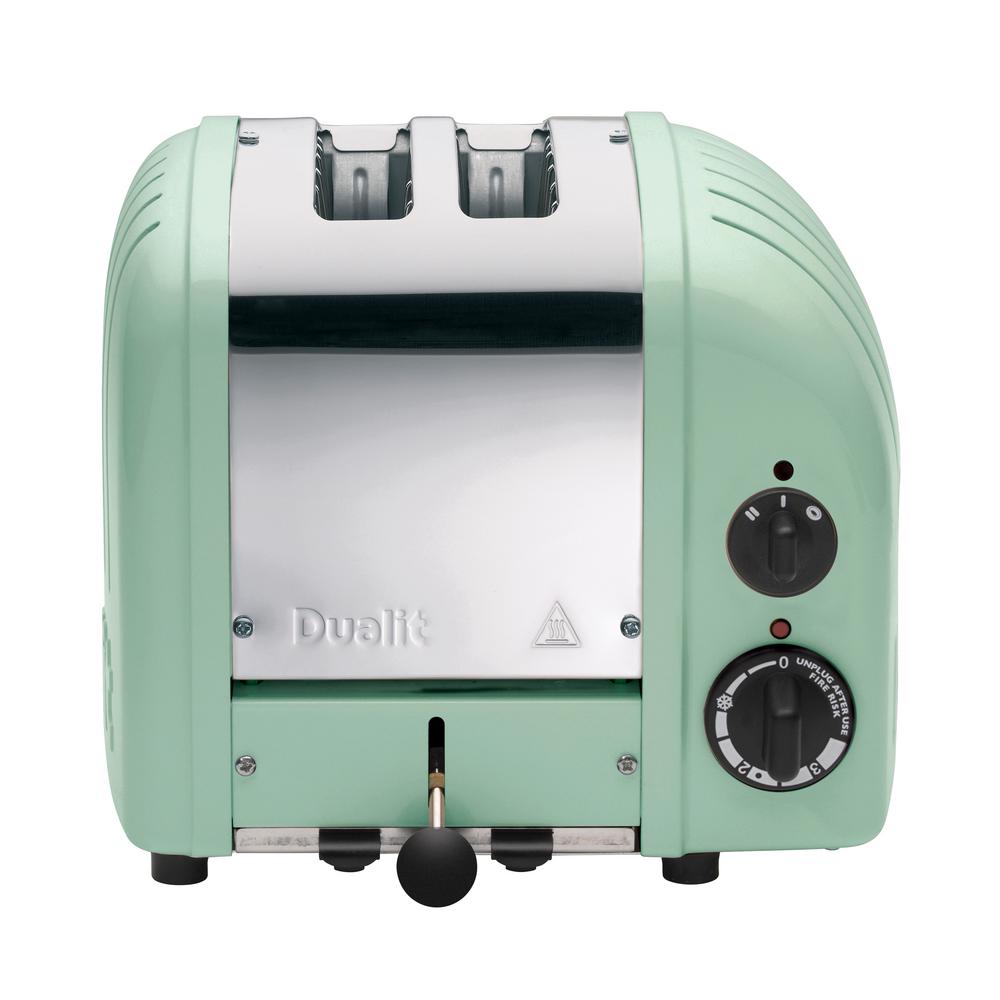 Dualit New Gen 2-Slice Mint Green Wide Slot Toaster with Crumb Tray ...