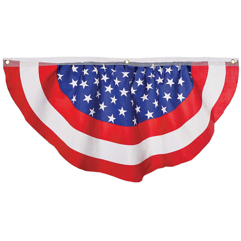 Amscan 24 in. x 48 in. Polyester Patriotic Bunting (2-Pack)-240058 ...
