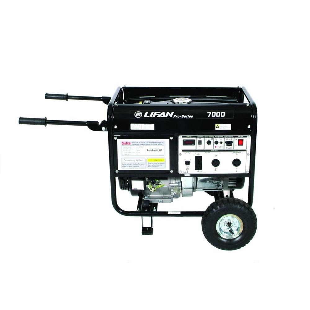 LIFAN Pro-Series 7,000-Watt 389cc Gasoline Powered Portable Generator ...