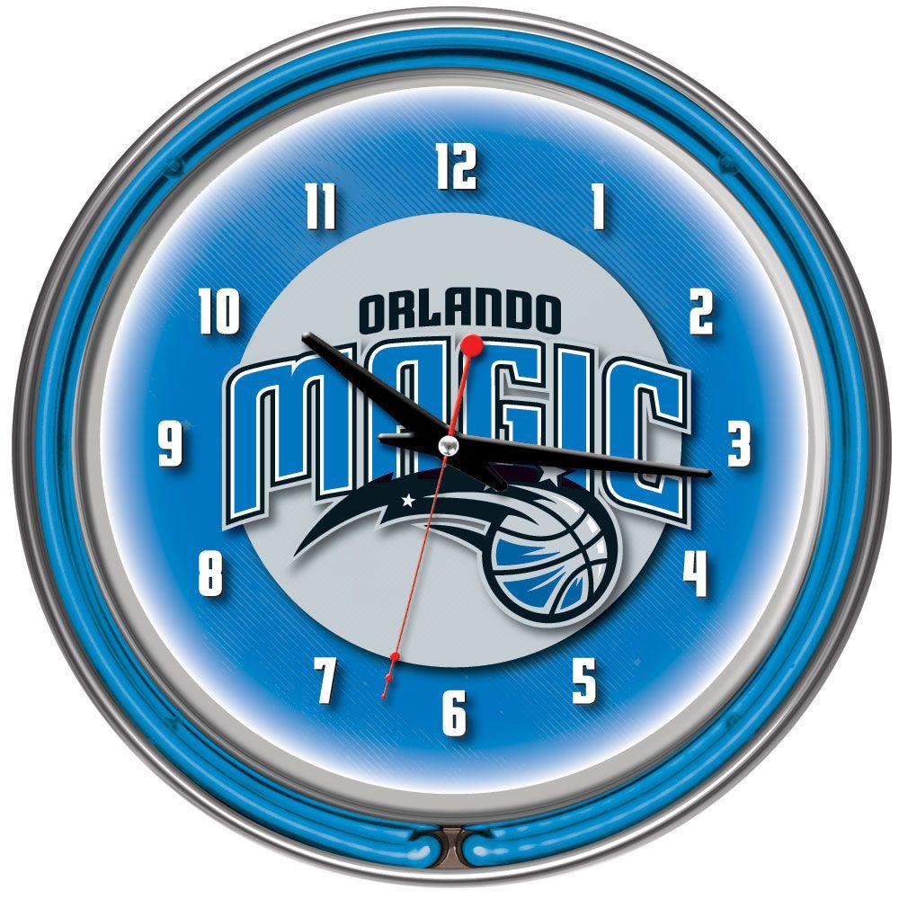 Trademark Global 14 in. Orlando Magic NBA Chrome Double Ring Neon Wall ...