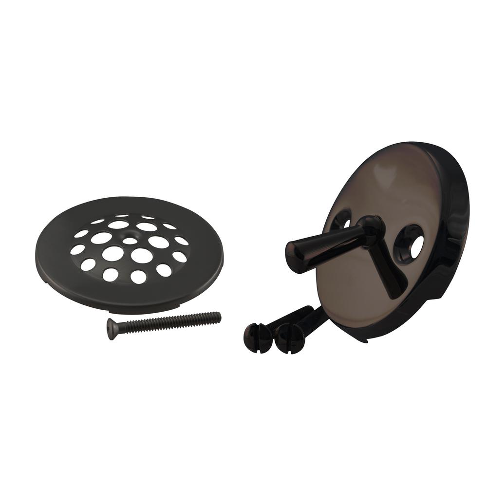 Westbrass 3-1/8 in. Trip Lever Tub Trim Set with 2-Hole Overflow ...