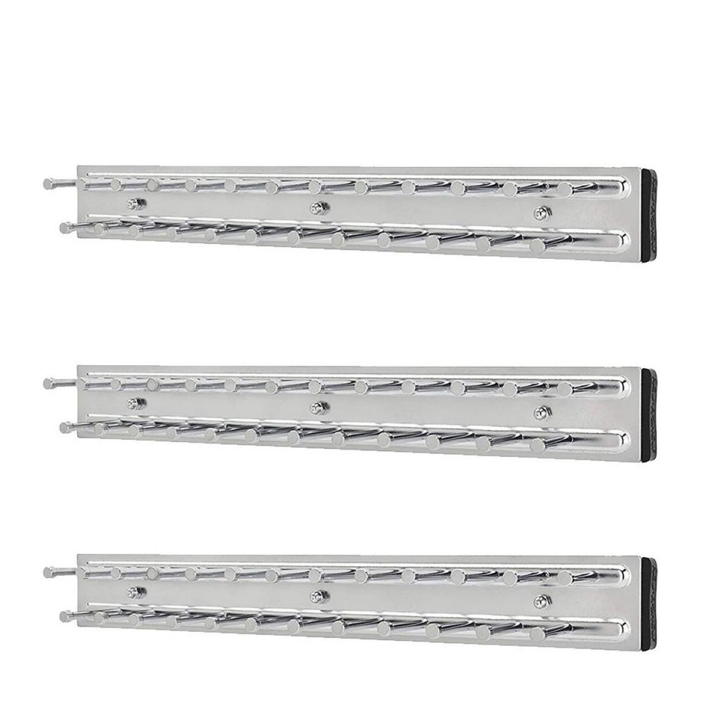 REV-A-SHELF Chrome 14 in. Extending Tie Organization Rack with 25-Hooks ...
