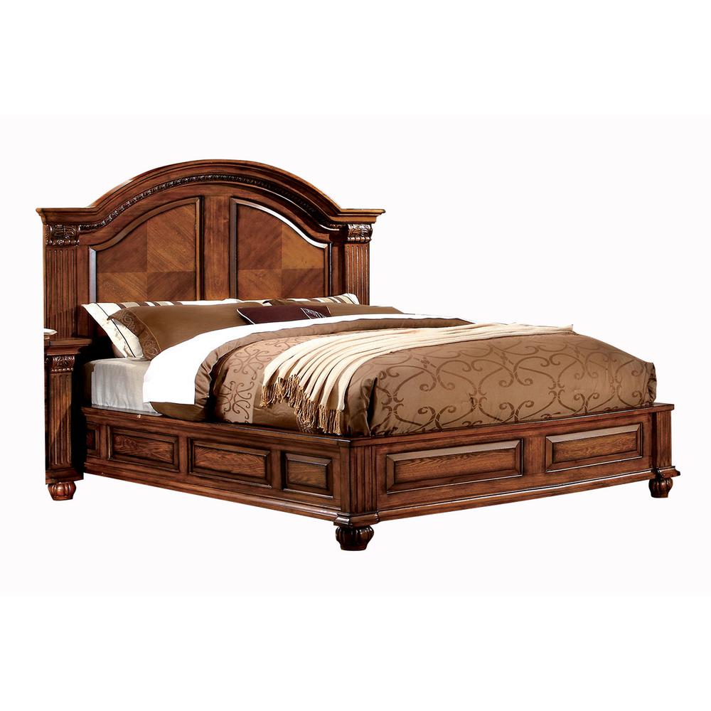 William's Home Furnishing Bellagrand Antique Tobacco Oak Queen Bed-CM7738Q-BED - The Home Depot