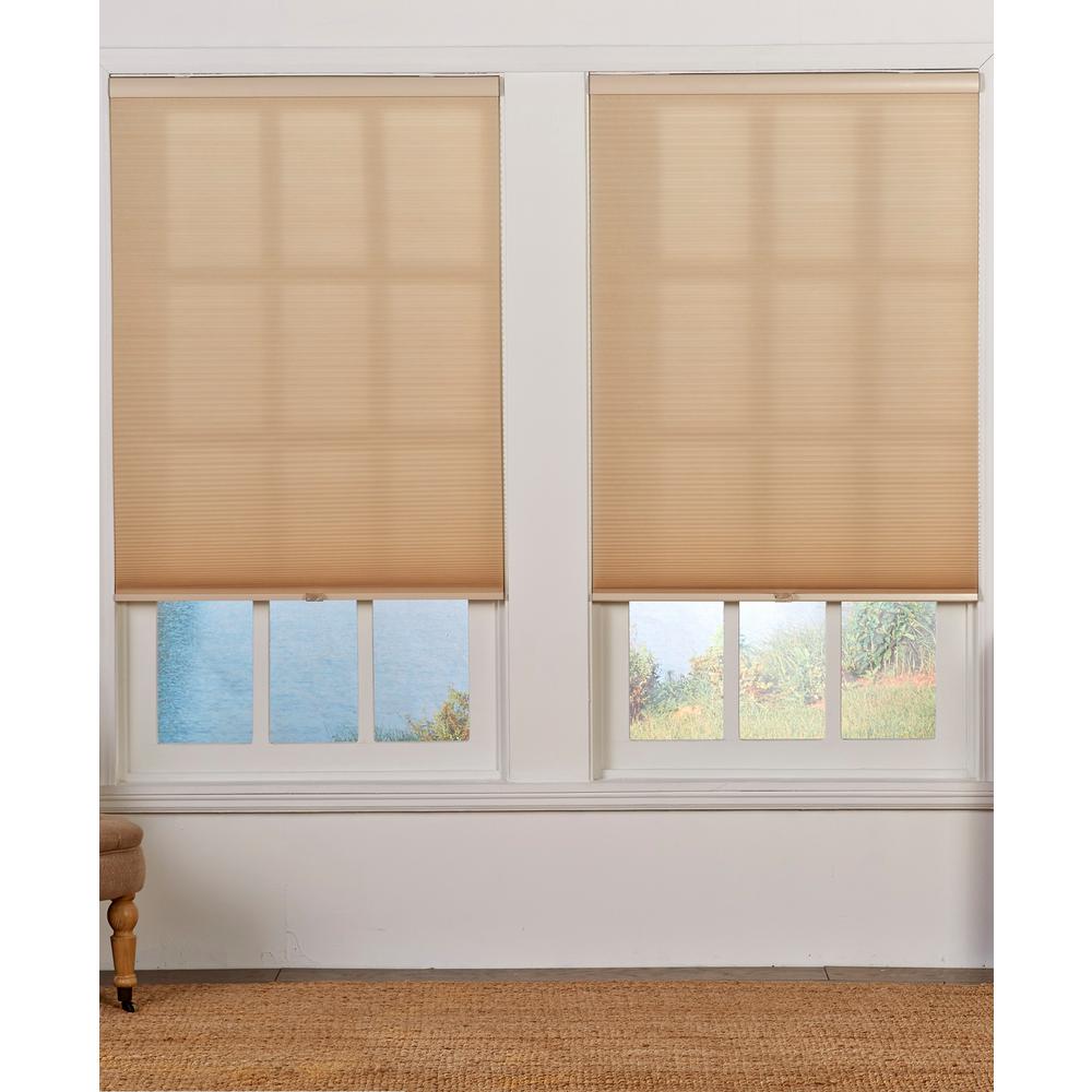 Perfect Lift Window Treatment Cut-to-Width Straw 1.5in Cordless Light ...