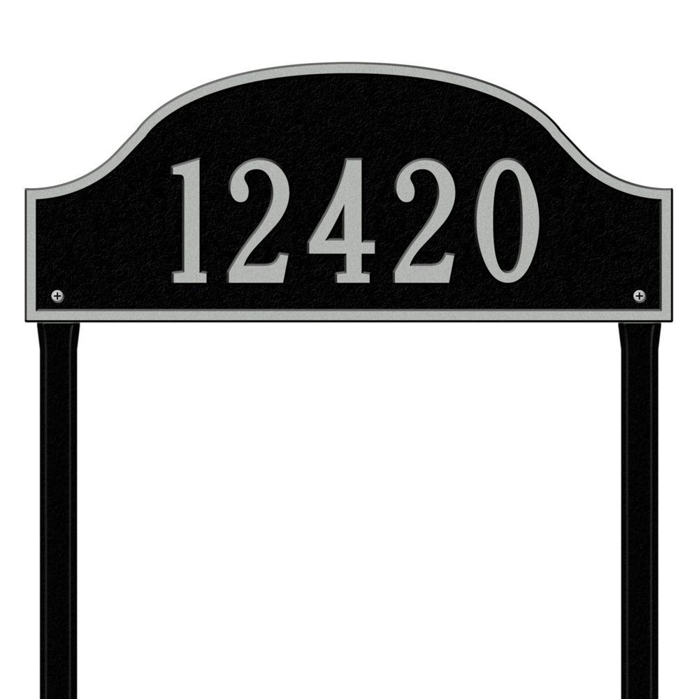 Whitehall Products Arch Marker Standard Black/Gold Lawn 2-Line Address ...