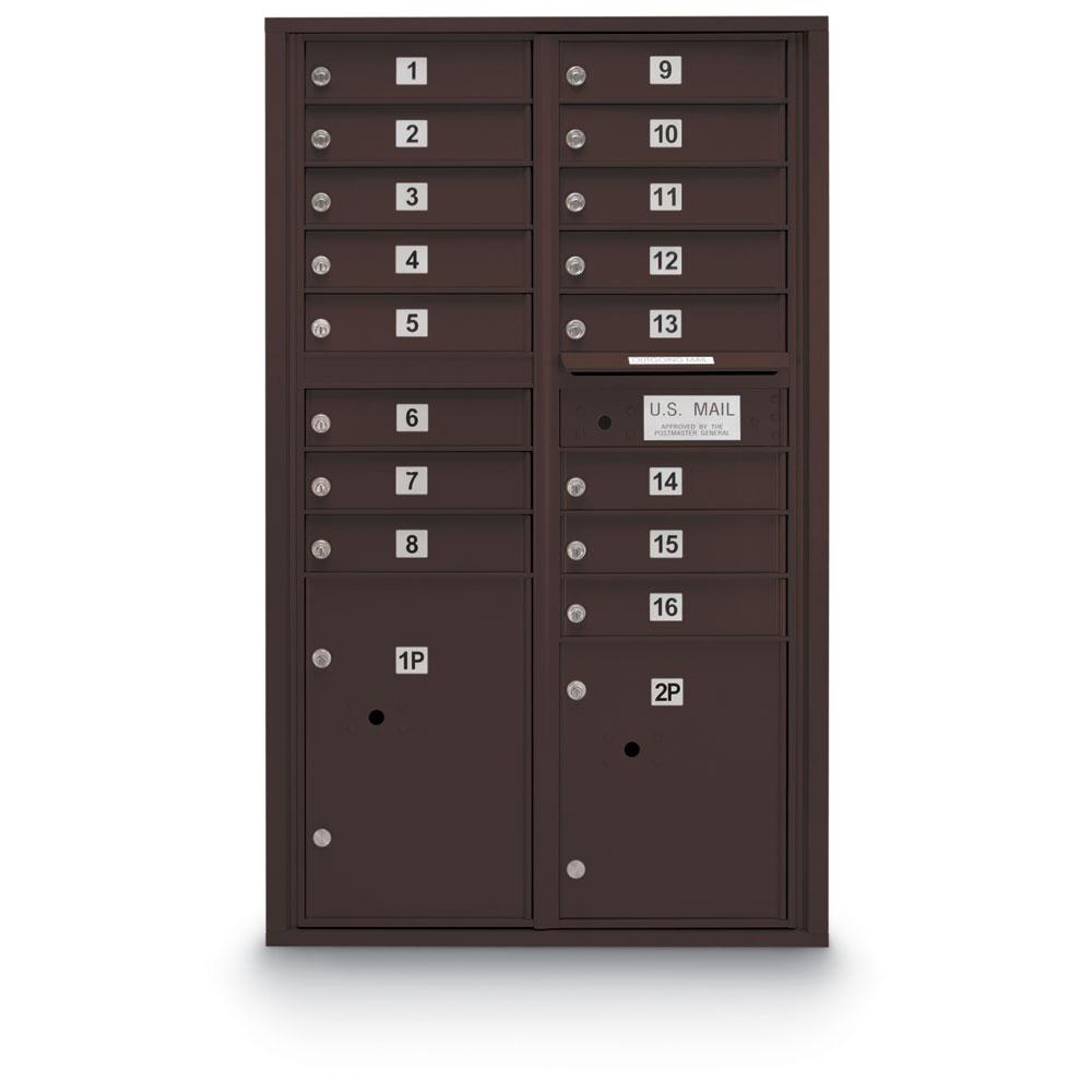 Postal Products Unlimited 16 Door CBU with Pedestal in Bronze-N1031043 ...