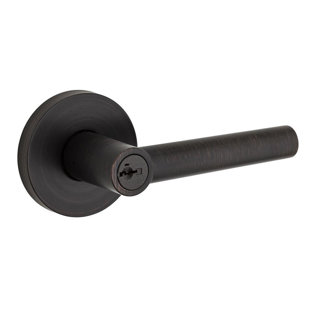 Kwikset Milan Venetian Bronze Entry Lever featuring SmartKey-156MIL RDT ...
