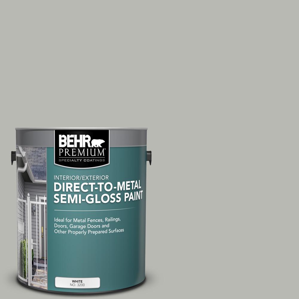 BEHR PREMIUM 1 gal. #PPU18-11 Classic Silver Semi-Gloss Direct to Metal ...