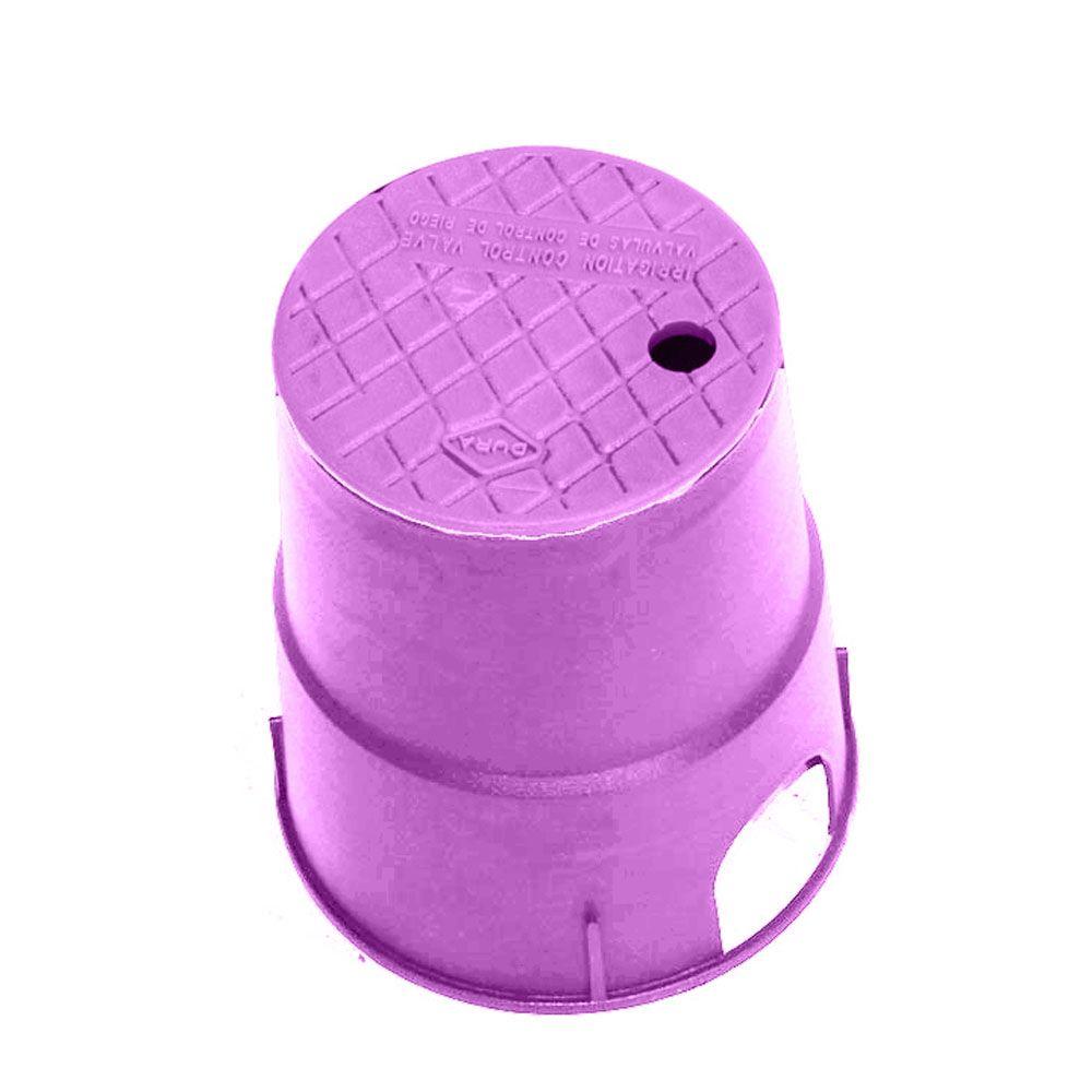 DURA 10 in. Round Valve Box in Purple Body Purple Lid-103 - The Home Depot