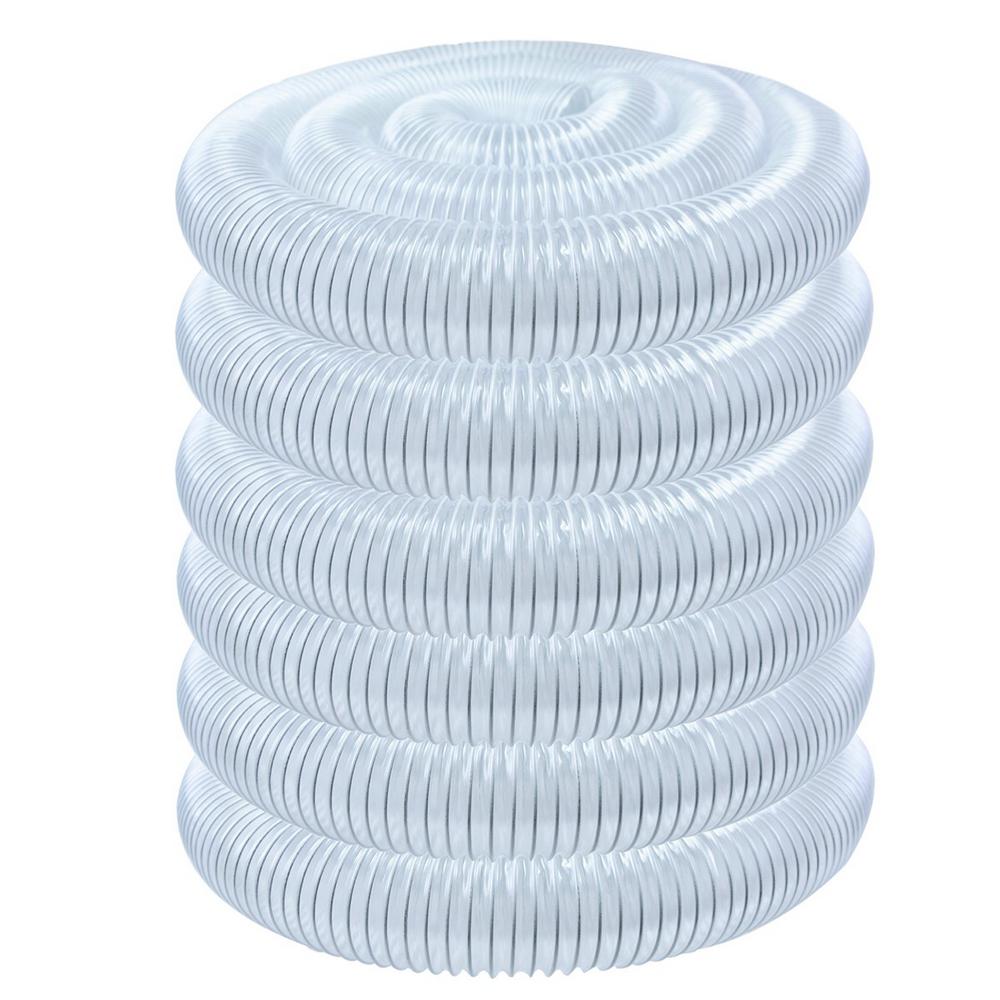 POWERTEC 4 in. x 50 ft. PVC Flexible Dust Collection Hose, Clear Color ...