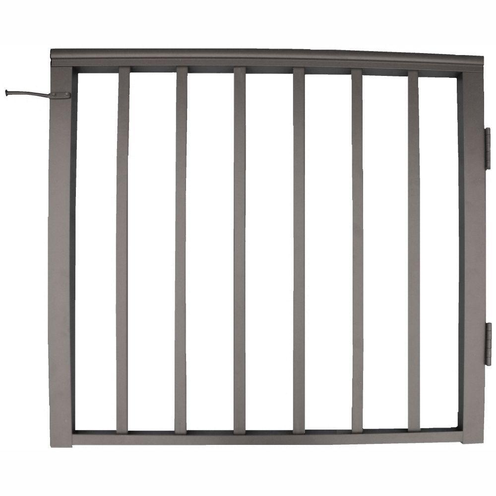EZ Handrail 36 in. x 42 in. Bronze Pre-Built Aluminum Single Panel Walk ...