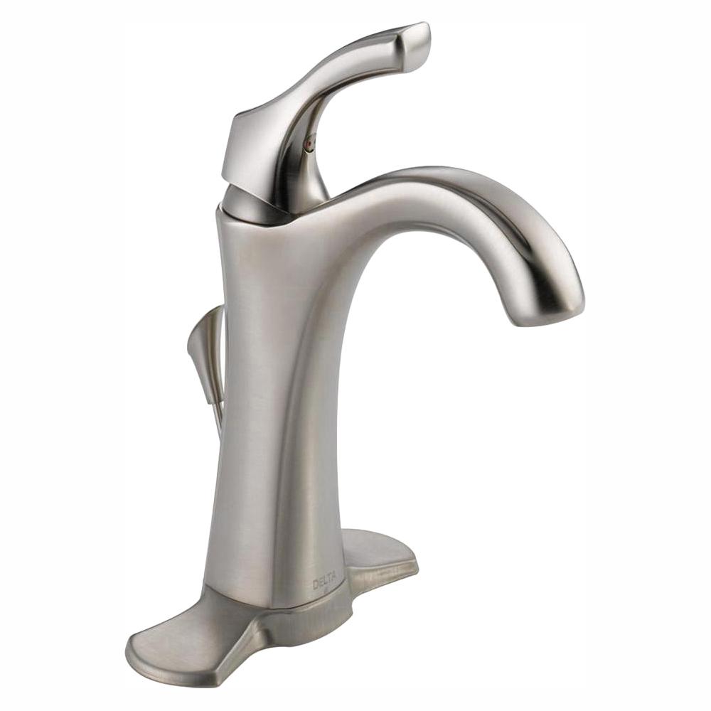 Delta Addison Single Hole Single-Handle Bathroom Faucet with Metal ...