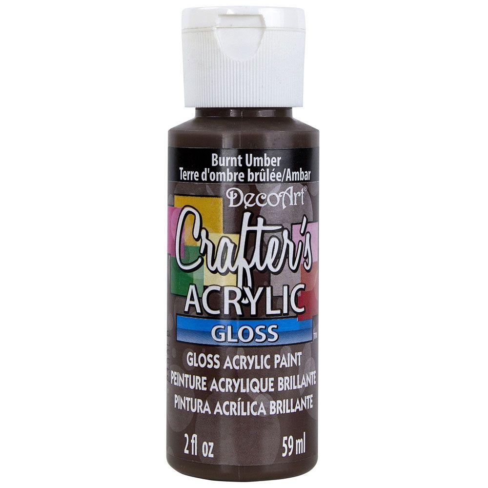 DecoArt 2 oz. Burnt Umber Gloss Crafter's Acrylic Paint-DCAG16-3 - The ...