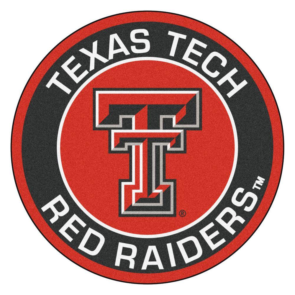 FANMATS NCAA Texas Tech University Black 2 ft. x 2 ft. Round Area Rug ...