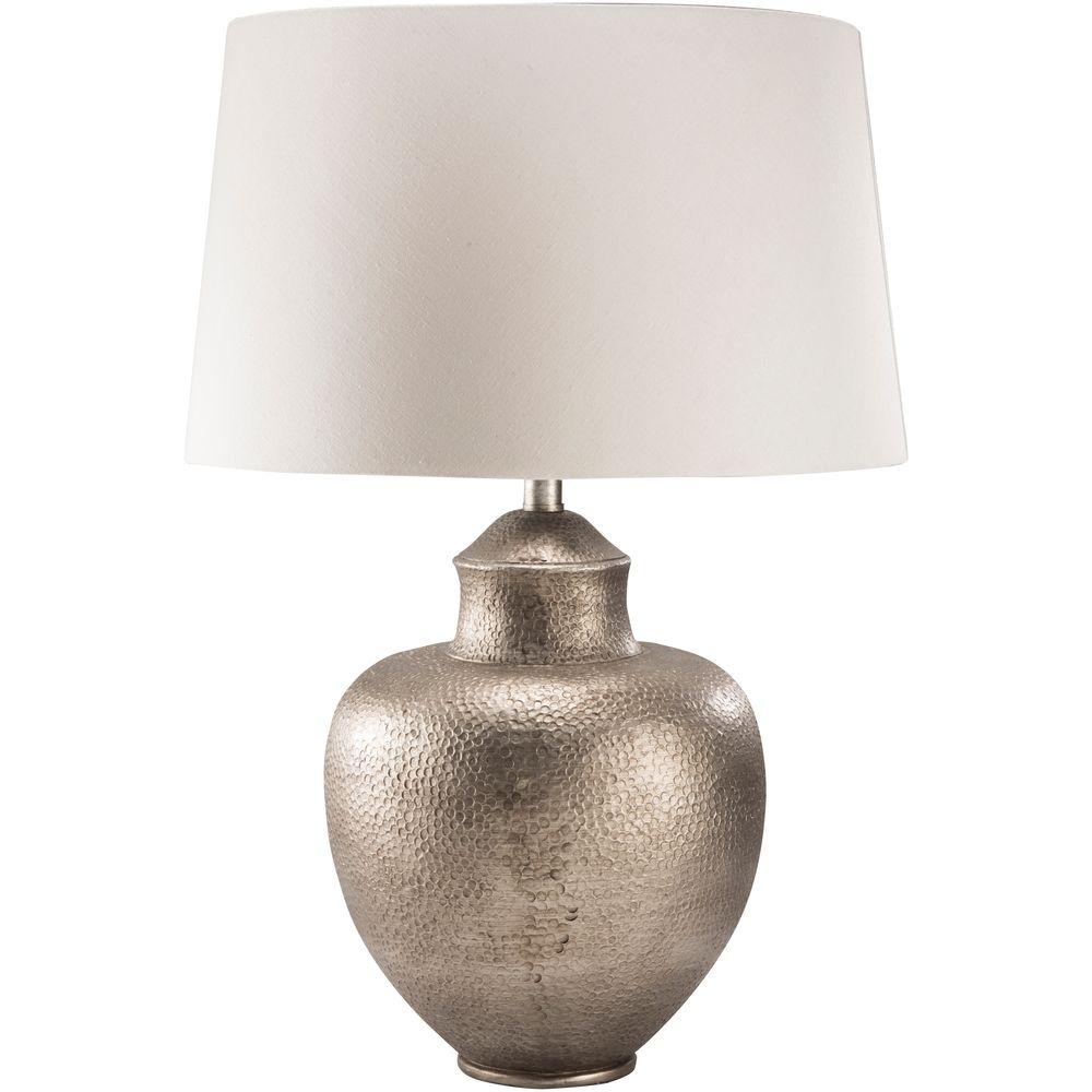 ORE International 26 in. Modern Silver Metal Table Lamp with Convenient ...