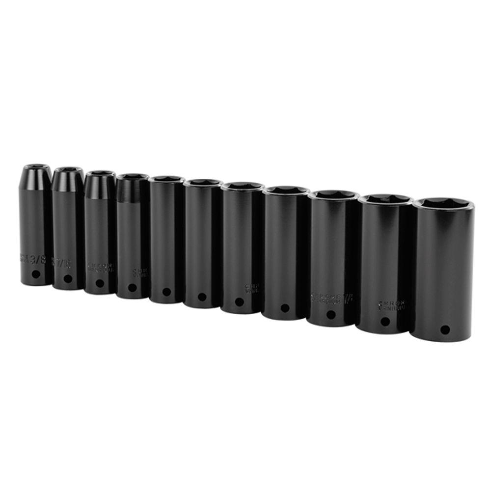 Stanley 1 2 In Drive Sae Deep Impact Socket Set 11 Piece 97 125