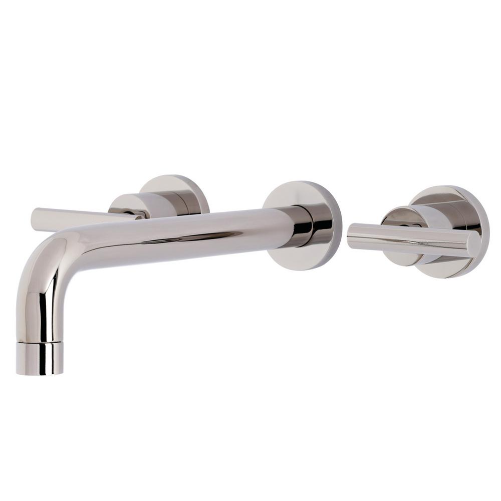 Kingston Brass Manhattan 2 Handle Wall Mount Bathroom Faucet In