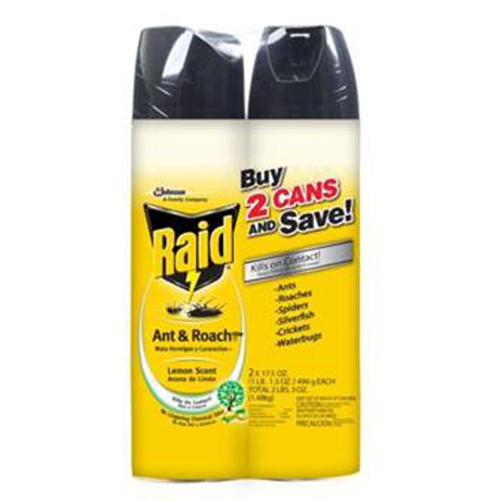 Raid 17.5 oz. Ready-to-Use Lemon Scent Ant and Roach Killer Twin Pack ...